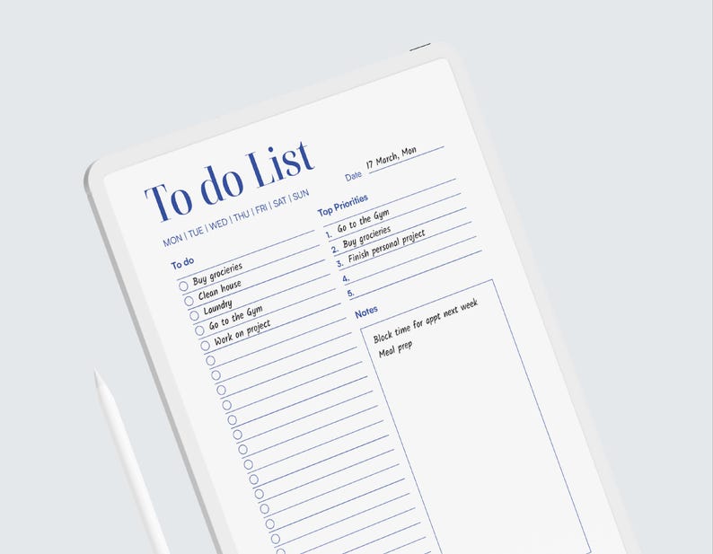 Minimalist Digital To-do List – Printable Daily Planner PDF | A4 & US ...