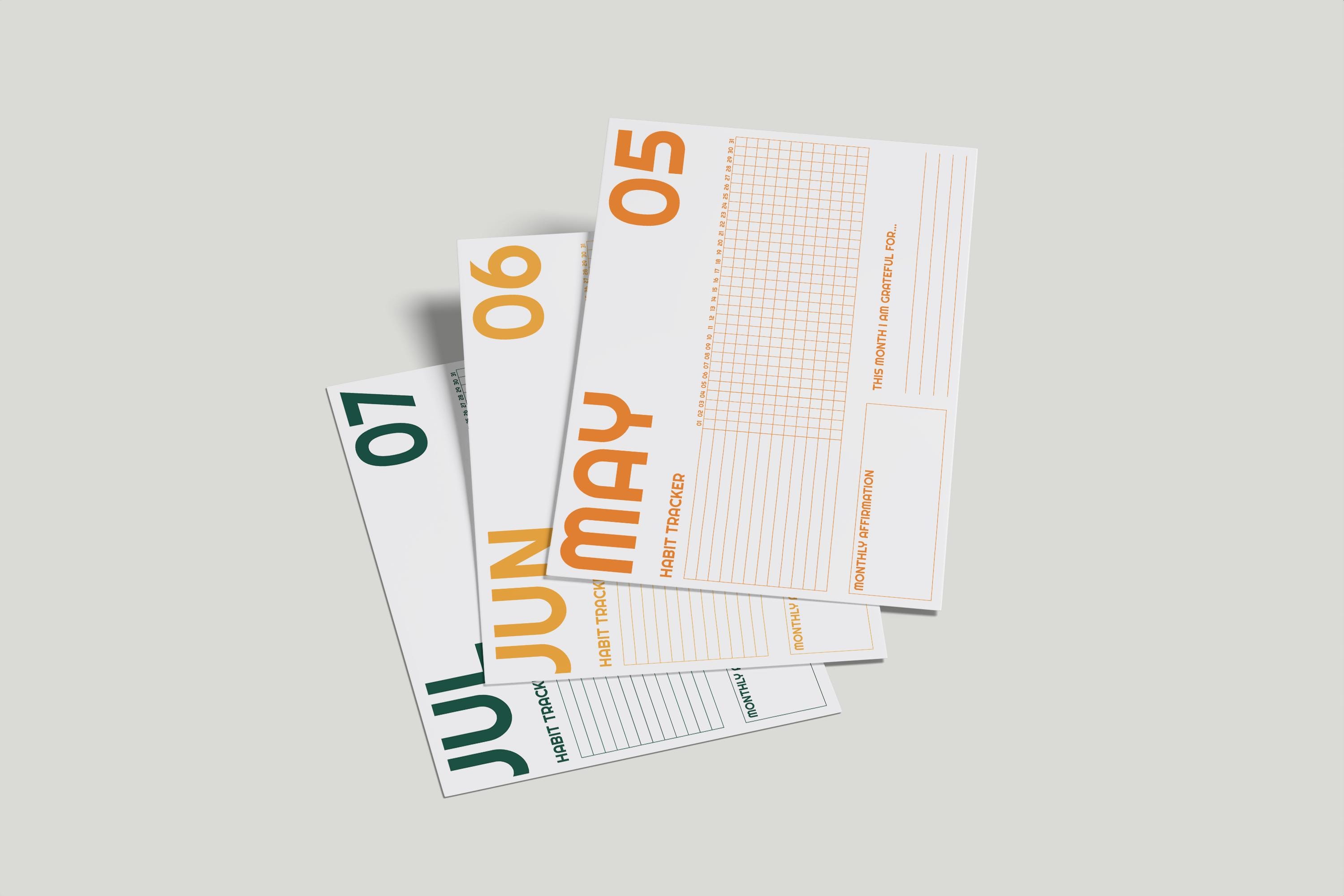 2025 Printable Calendar & Habit Tracker | Minimalist Planner for Self ...