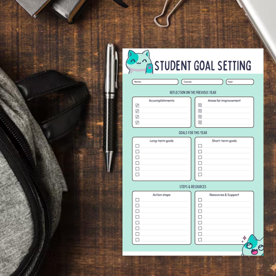 Student Goal Setting Booklet | Goal Setting Worksheets | Academic ...