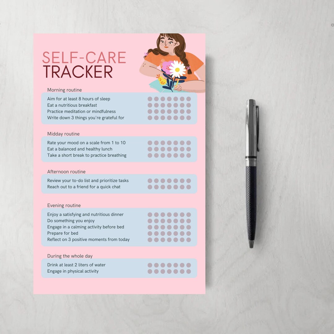 Self Care Tracker | Daily Wellness Log | Personal Growth Journal ...
