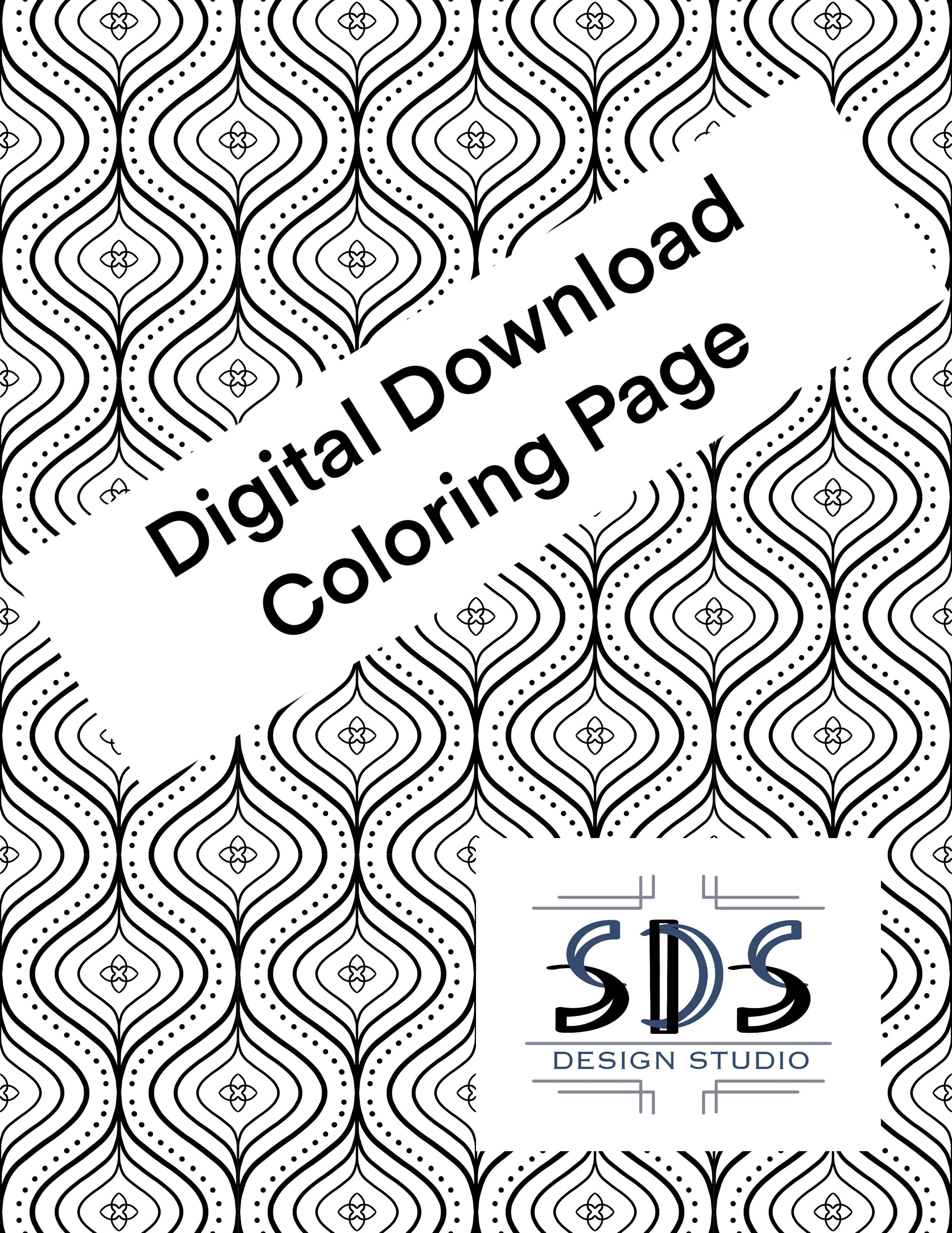 Printable Coloring Page for Adults & Kids – Instant Download PDF ...