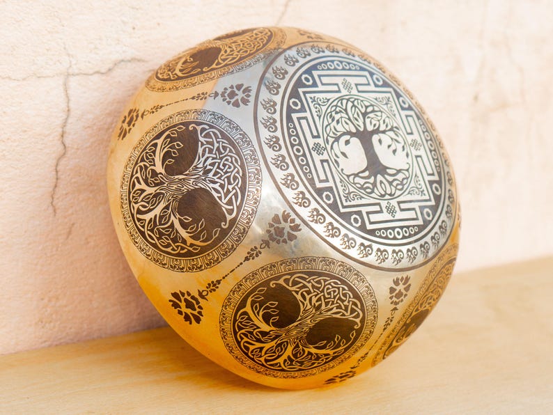 Tree of Life Tibetan Singing Bowl: Handcrafted, Meditation, Sound ...
