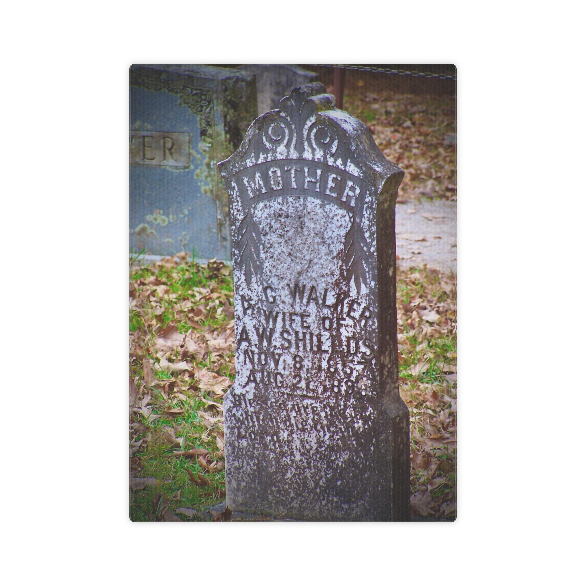 Vintage Grave Marker Canvas Photo Tile 1800s Gravestone Art, Memorial ...