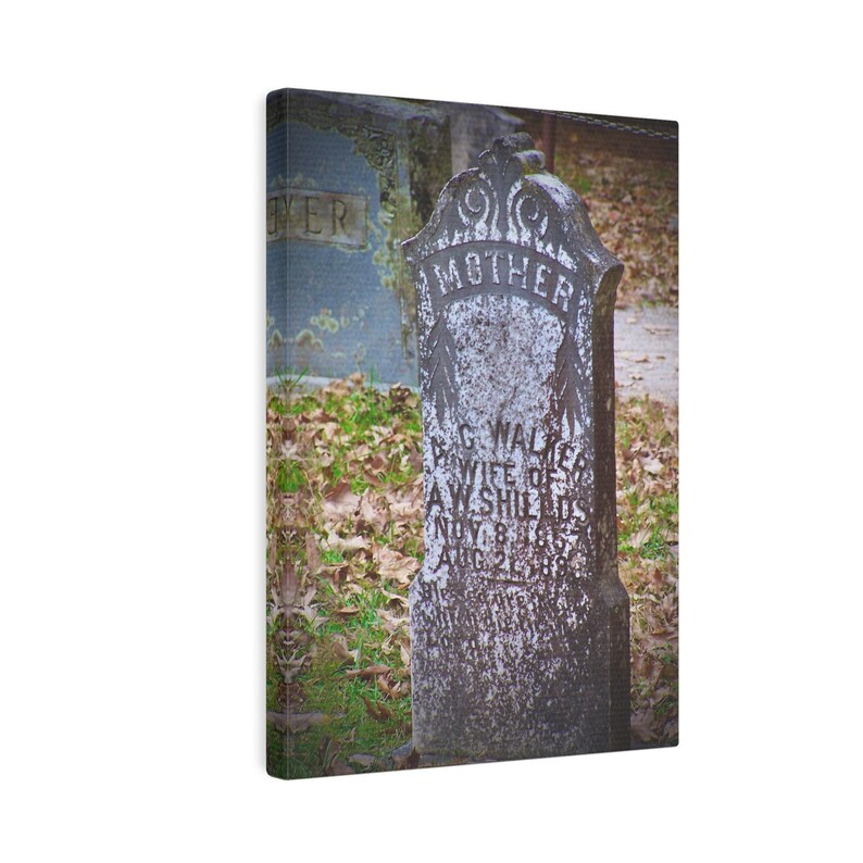 Vintage Grave Marker Canvas Photo Tile 1800s Gravestone Art, Memorial ...