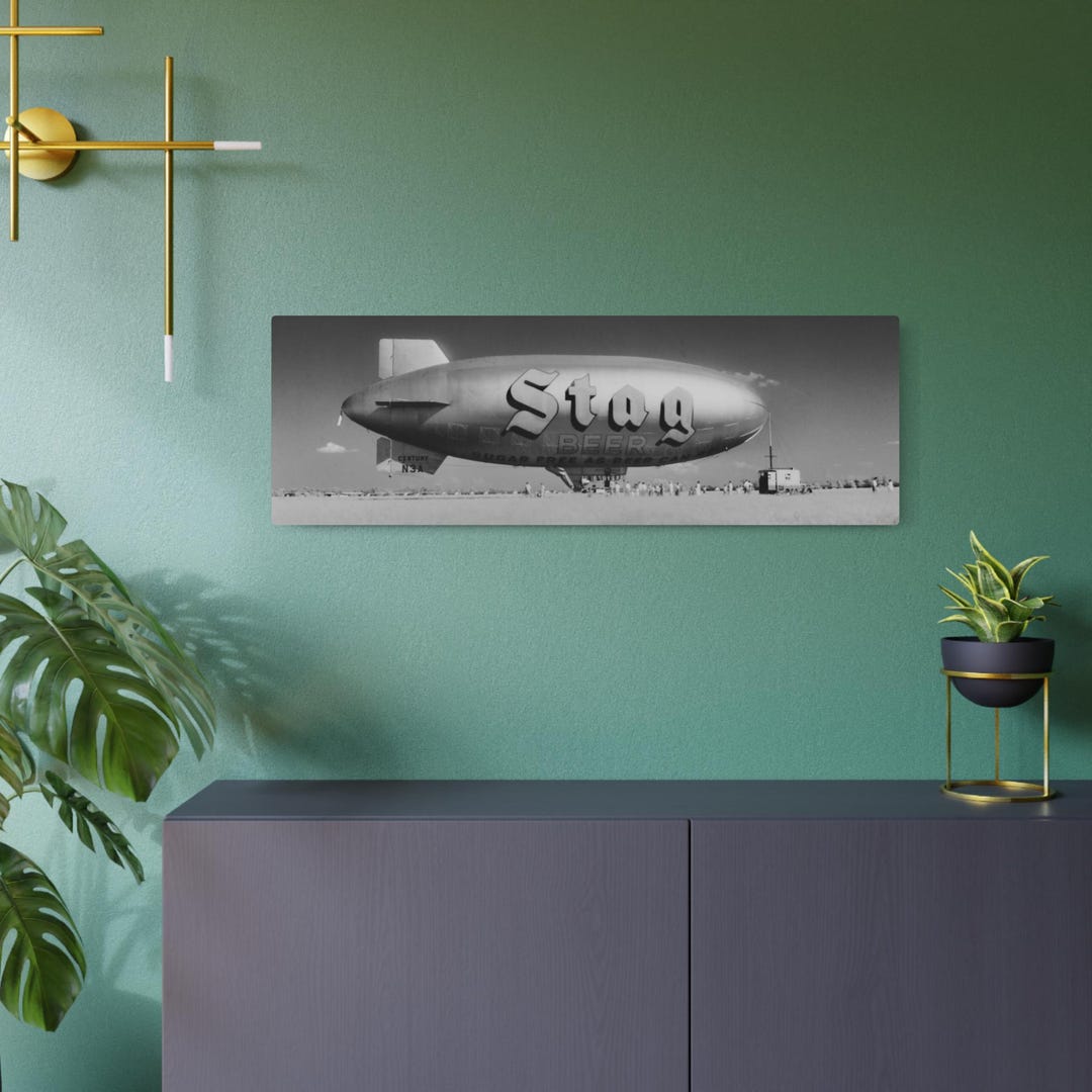 Vintage Stag Beer Blimp Metal Art Sign | Retro Aviation Wall Decor, Bar ...