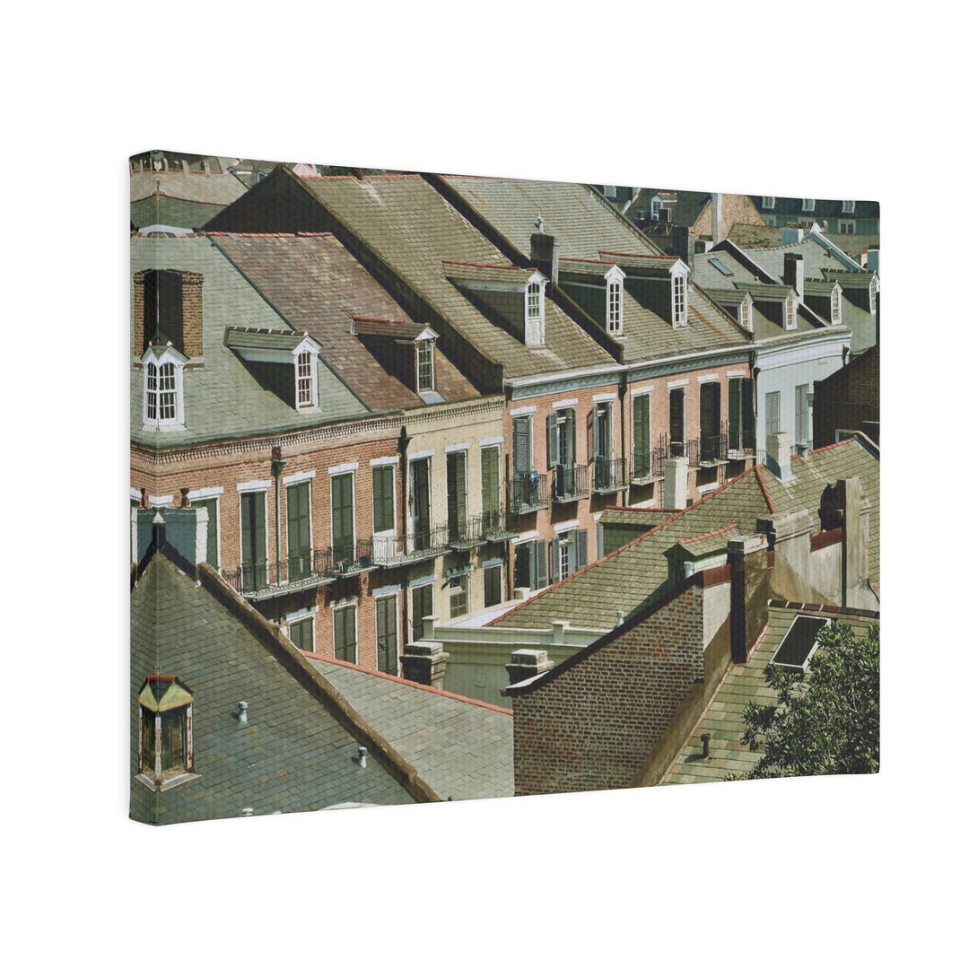 Creole Townhouse Rooftops French Quarter Canvas Photo Tile, New Orleans ...