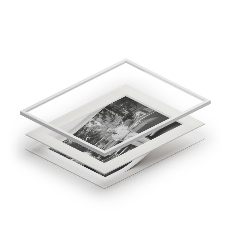 Vintage Black & White Car Art Print | Elegant Passepartout Frame ...