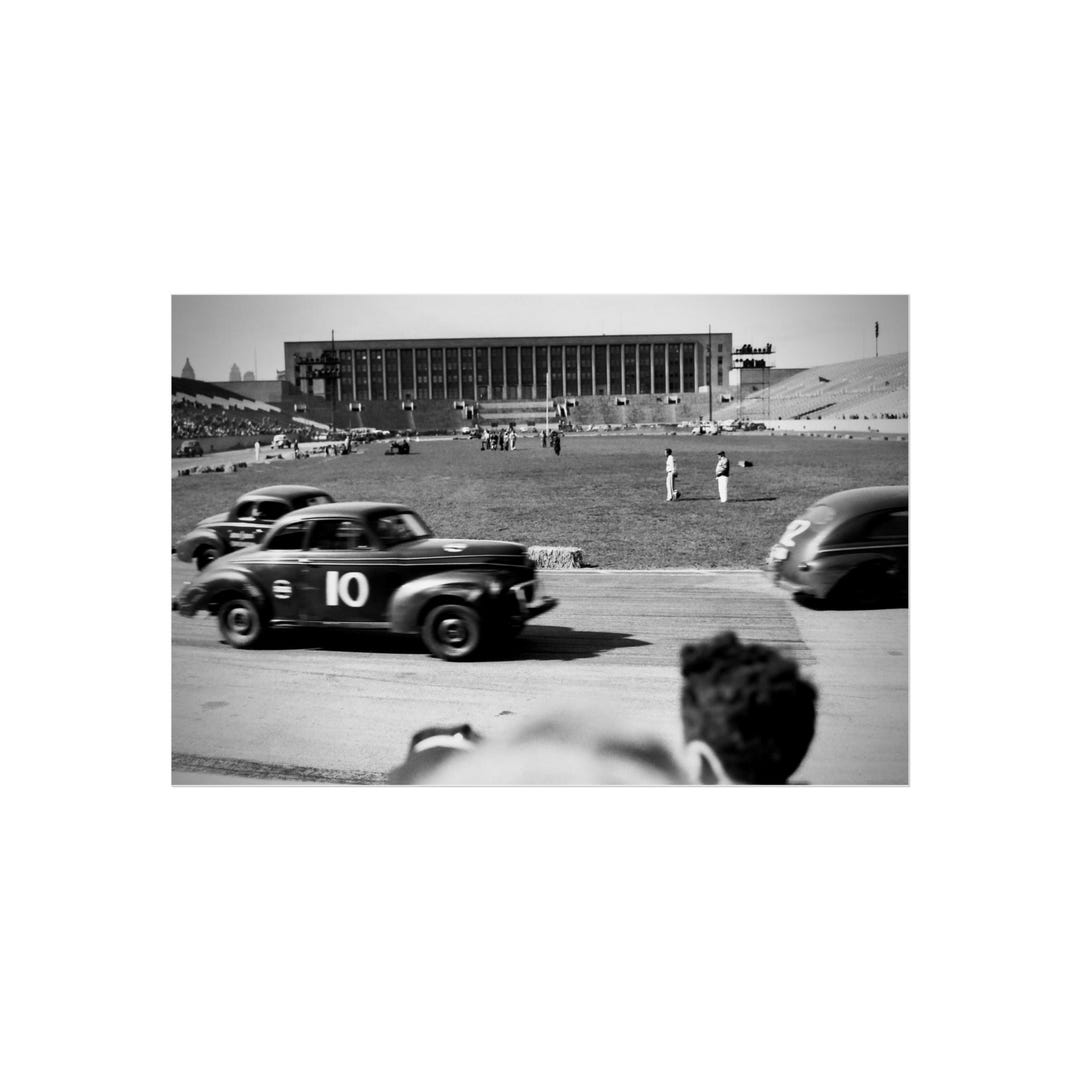 Vintage Soldier Field Racing Fine Art Print | Black and White Classic ...
