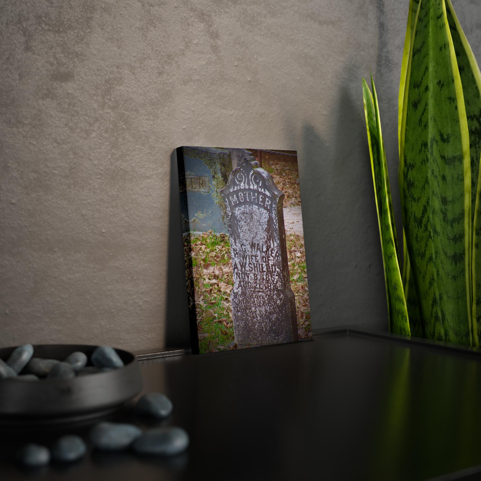 Vintage Grave Marker Canvas Photo Tile 1800s Gravestone Art, Memorial ...