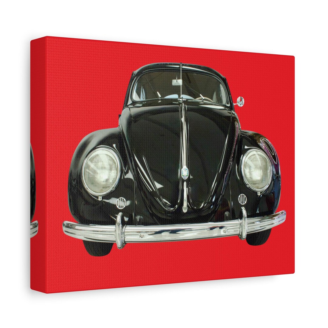 Vintage VW Beetle Car Wall Art, Retro Canvas Print for Home Decor ...