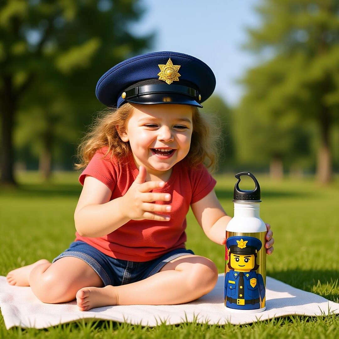 Police Officer Stainless Steel Water Bottle | Vintage Cop Design ...