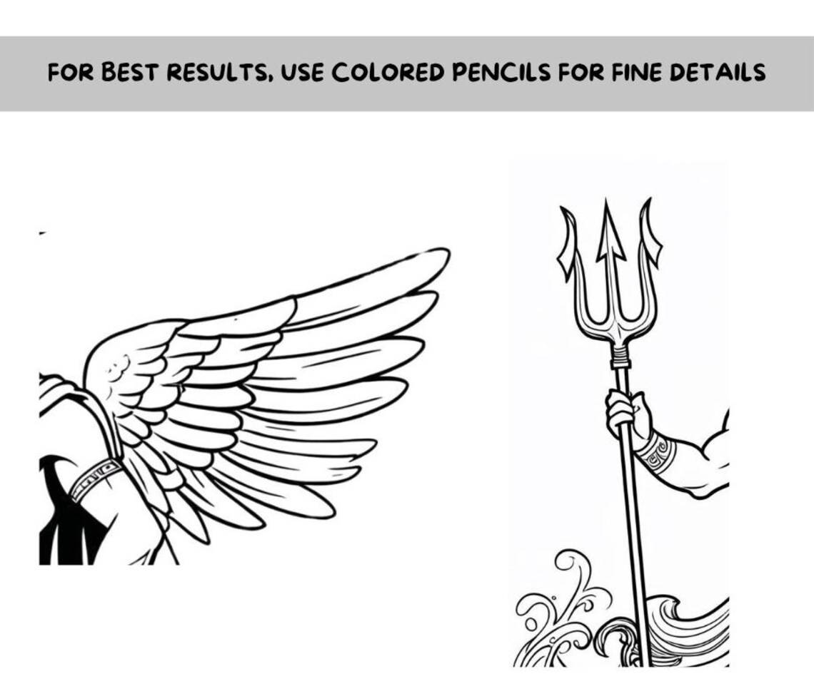 Greek Gods Coloring Book: Bilingual Mythology, 12 Olympians (PDF) - Etsy