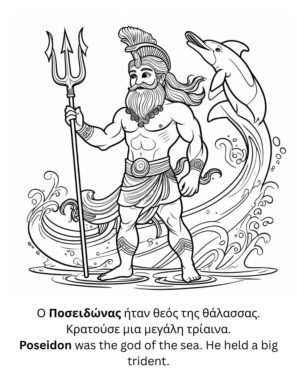 Greek Gods Coloring Book: Bilingual Mythology, 12 Olympians (PDF) - Etsy