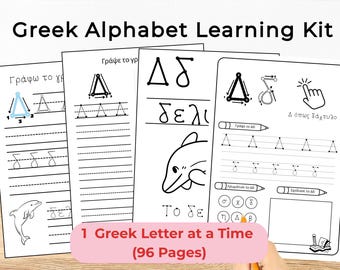 Greek Alphabet Learning Kit - Tracing & Handwriting Practice for Kids ...