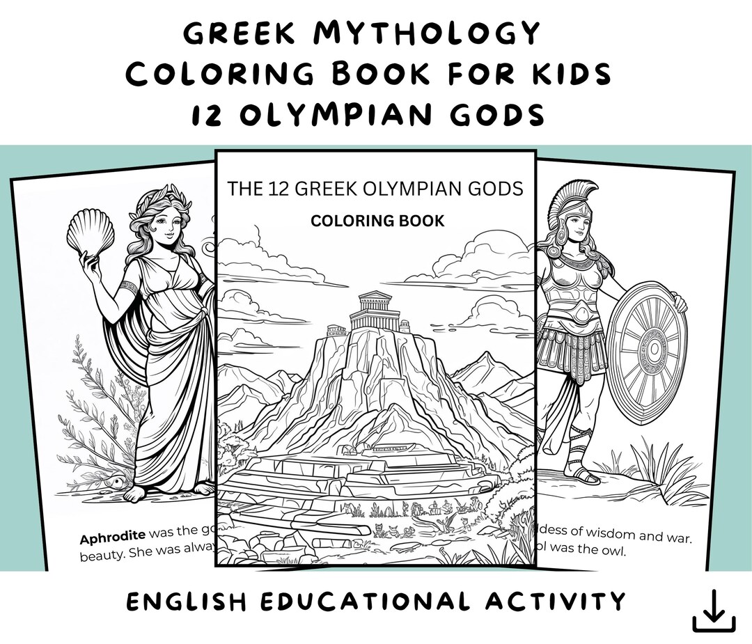 Greek Mythology Coloring Book for Kids | 12 Olympian Gods | Fun ...