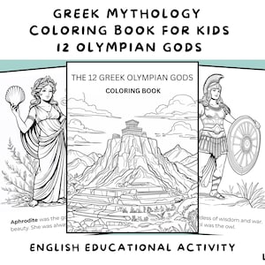 Greek Mythology Coloring Book for Kids | 12 Olympian Gods | Fun ...