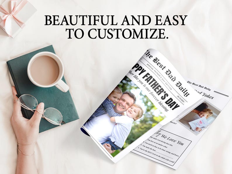 2025 Father’s Day Newspaper Gift, Canva Editable Gift for Dad, DIY Gift ...