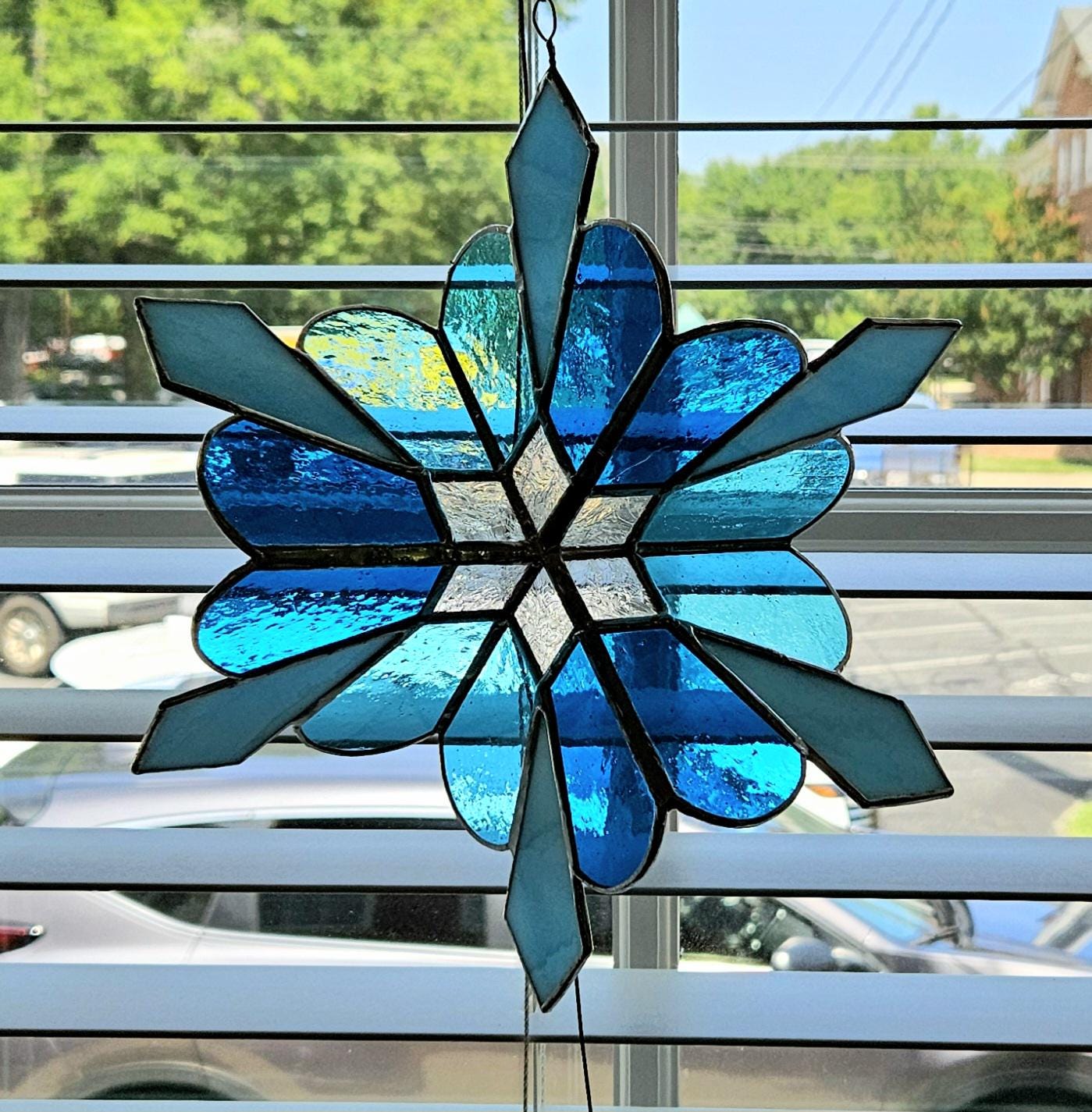 Stained Glass Star Suncatcher Wind Spinner, Stained Glass Art Gift ...