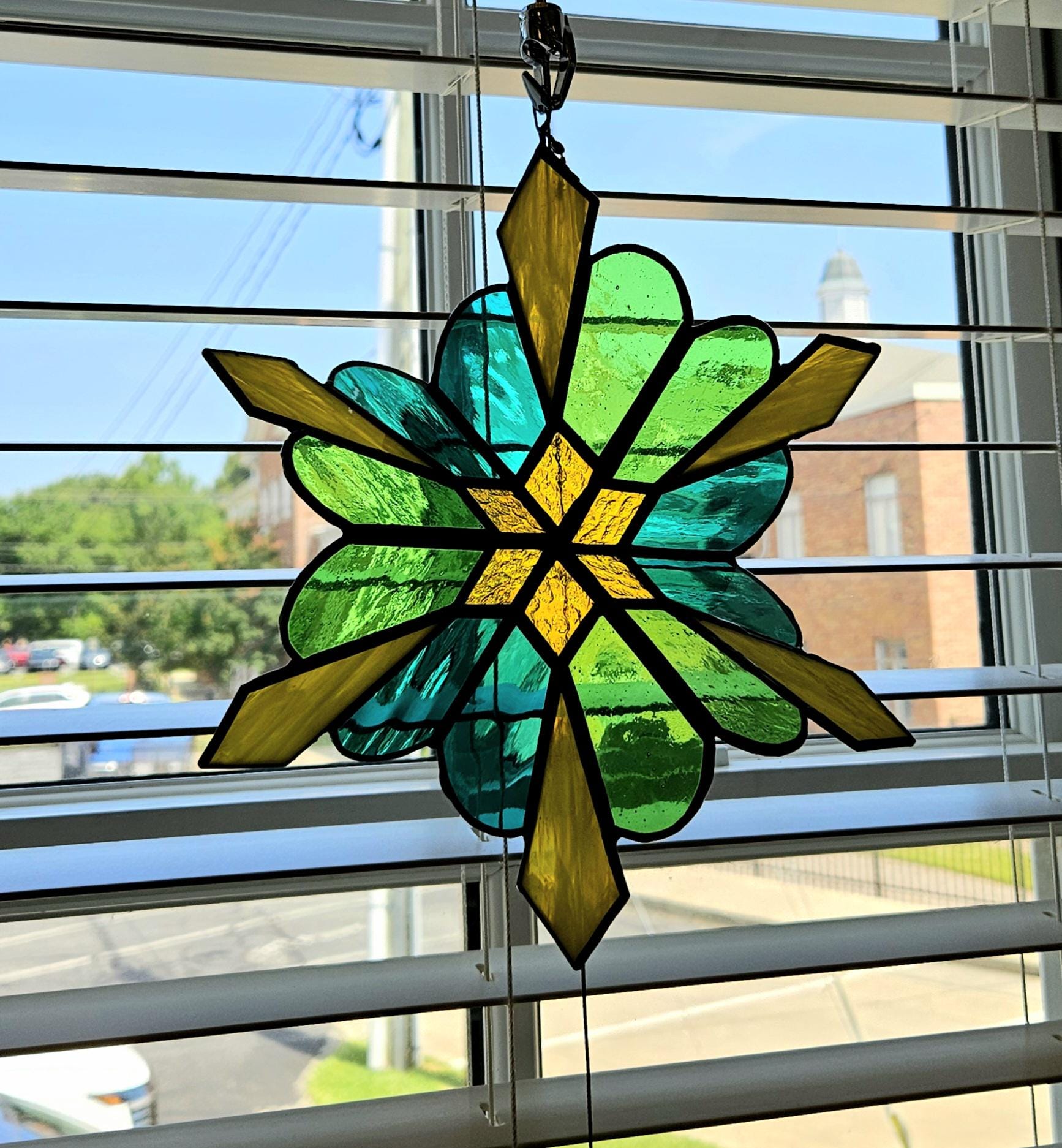 Stained Glass Star Suncatcher Wind Spinner, Stained Glass Art Gift ...