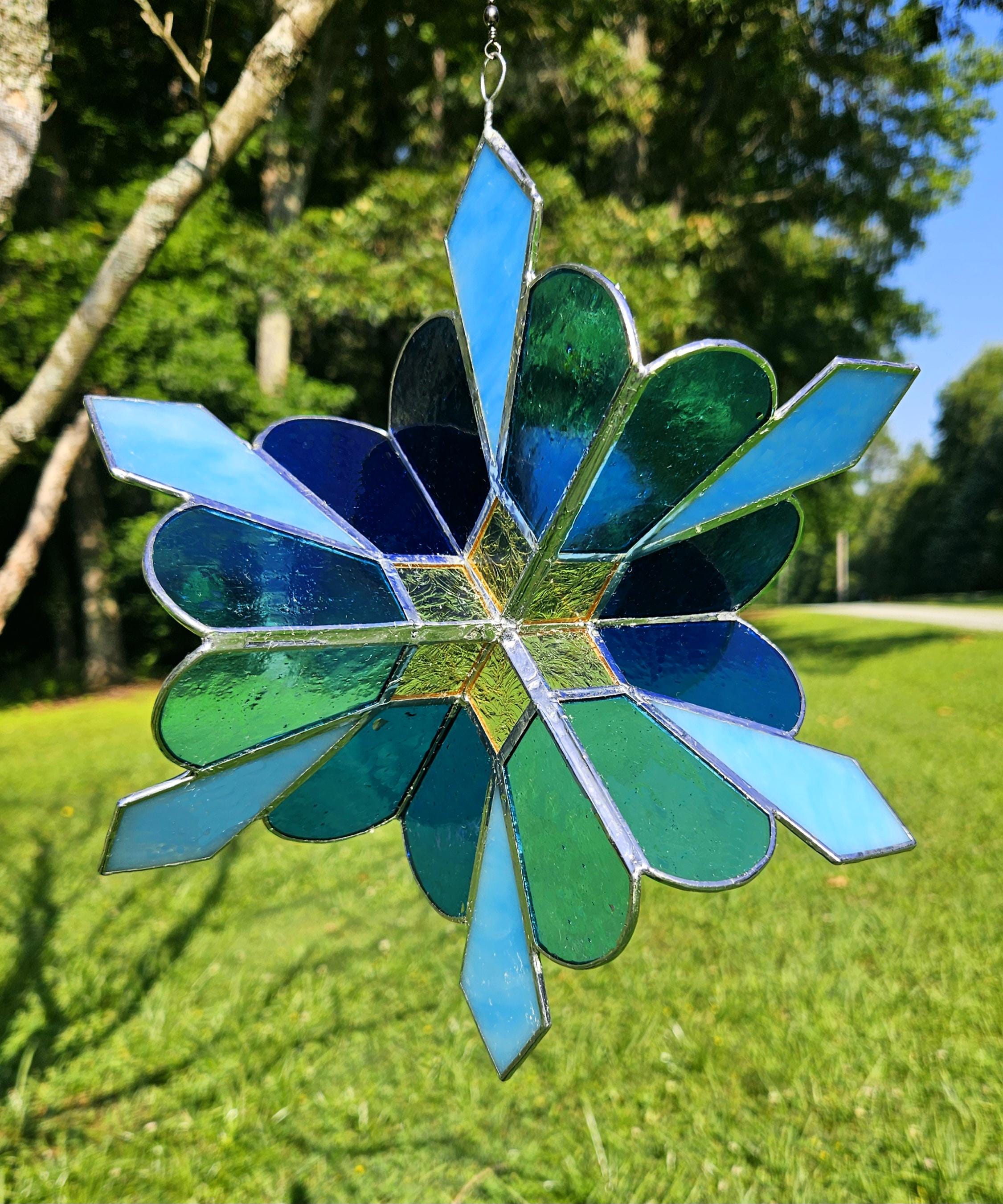 Stained Glass Star Suncatcher Wind Spinner, Stained Glass Art Gift ...