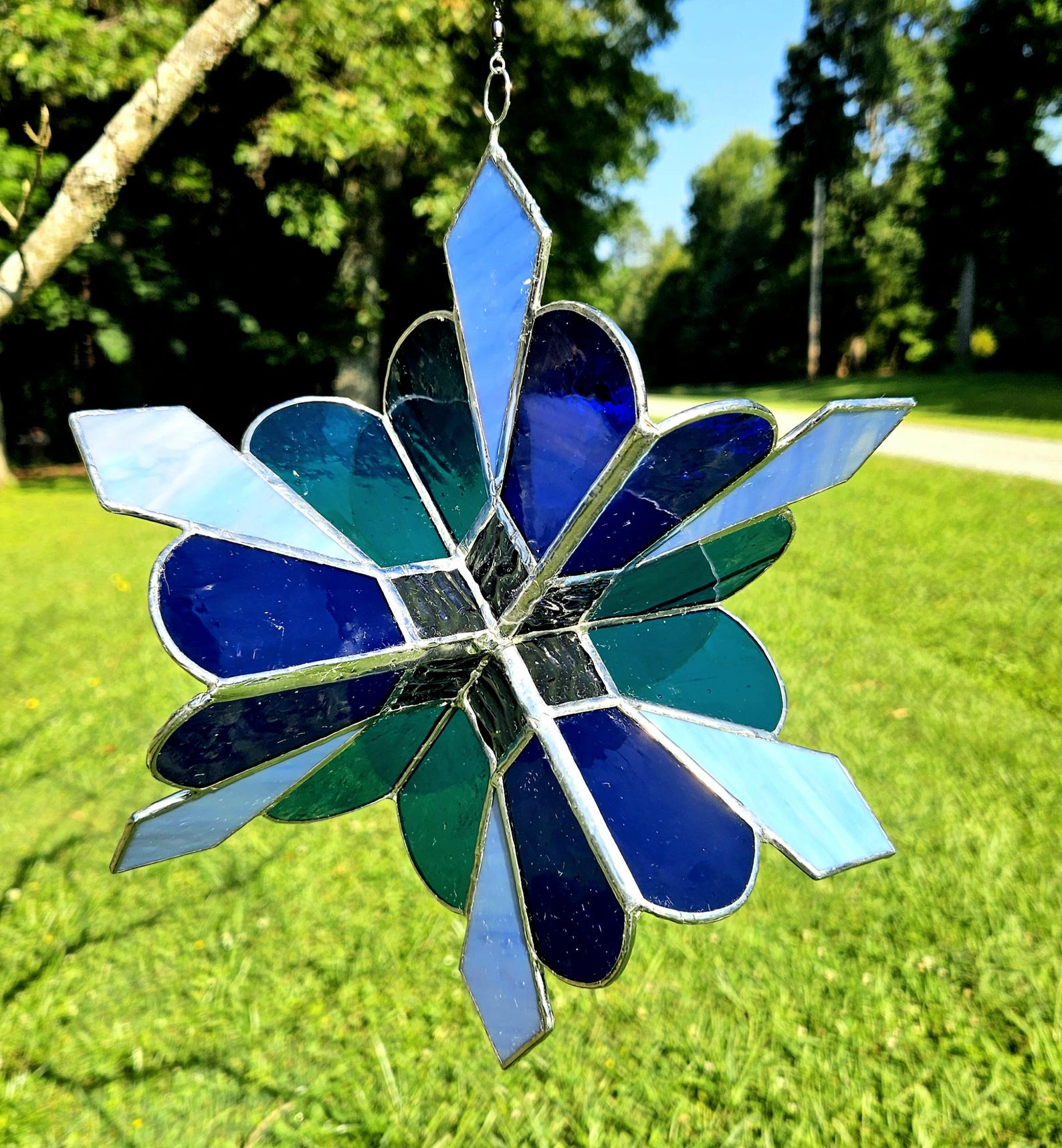 Stained Glass Star Suncatcher Wind Spinner, Stained Glass Art Gift ...