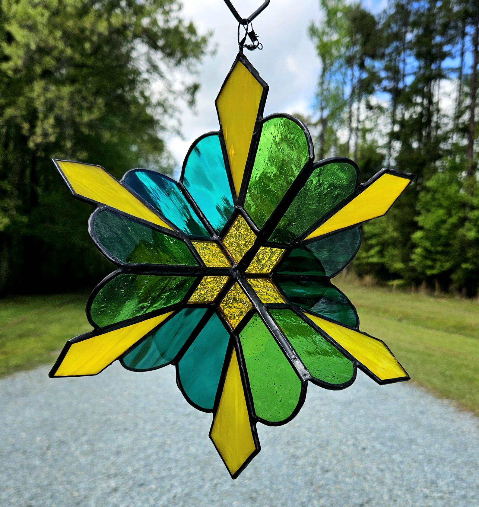 Stained Glass Star Suncatcher Wind Spinner, Stained Glass Art Gift ...