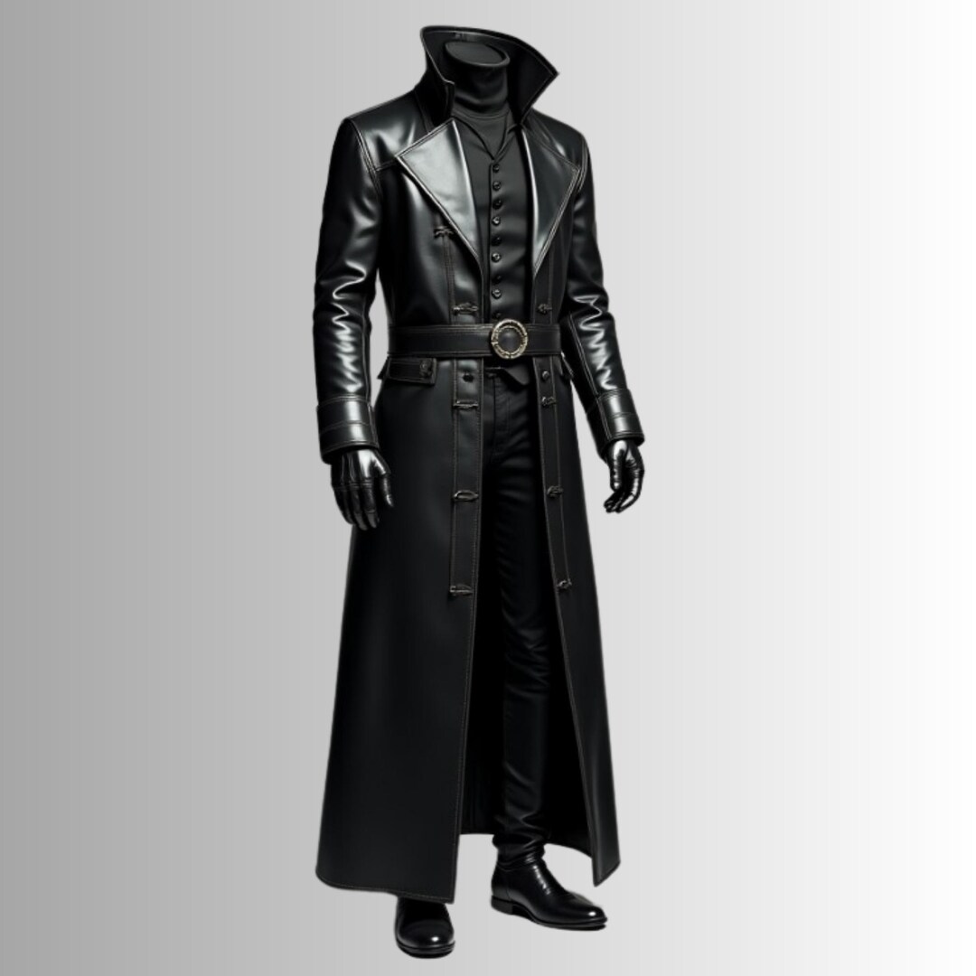 Men's Leather Black Vampire Costume- Handmade Real Leather Costume ...
