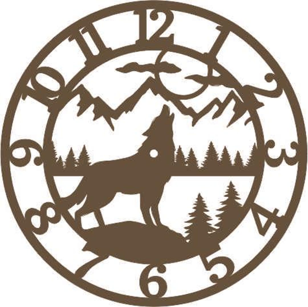 The Howling Wolf Silhouette 28cm Wall Clock - Etsy UK
