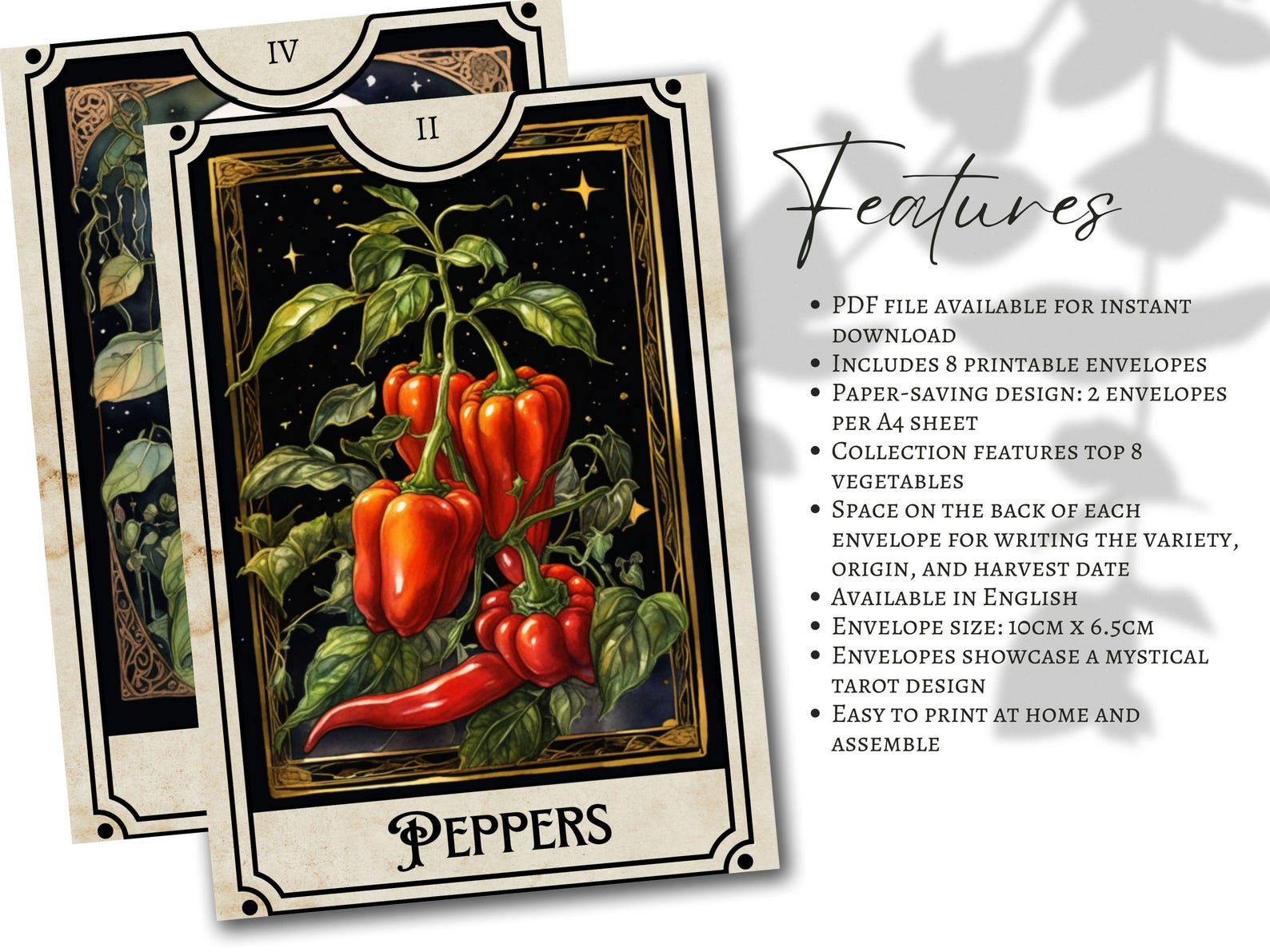Vegetable Collection: Seed Saving Envelopes, Tarot Design (PDF Download ...