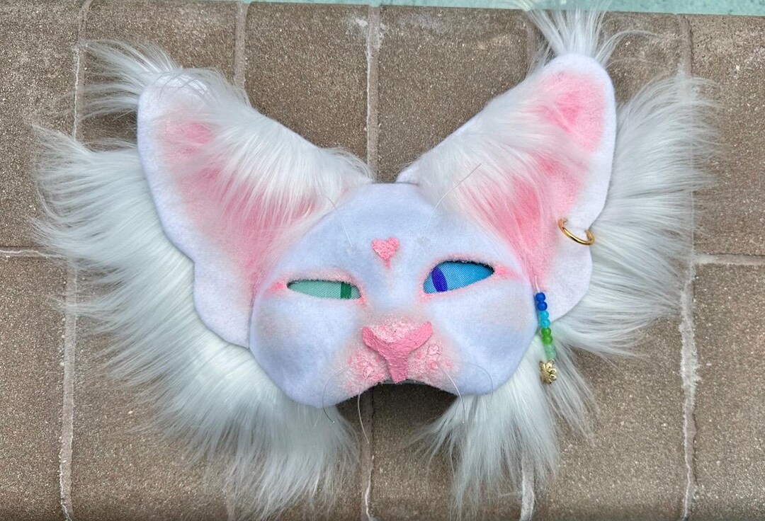 Cat Mask With Bendable Ears, Therian Mask - Etsy