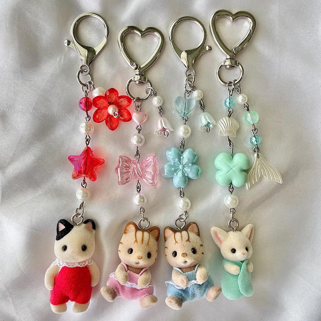 Calico Critter Flower Keychain | Sylvanian Families | Kawaii Keychain ...