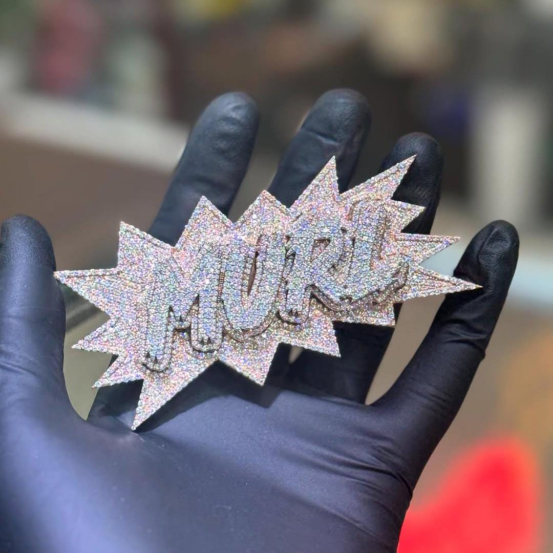 Fully Iced Out Moissanite Hip Hop Pendant 925 Silver VVS Diamond Custom ...