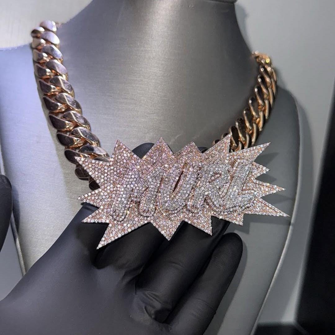 Fully Iced Out Moissanite Hip Hop Pendant 925 Silver VVS Diamond Custom ...