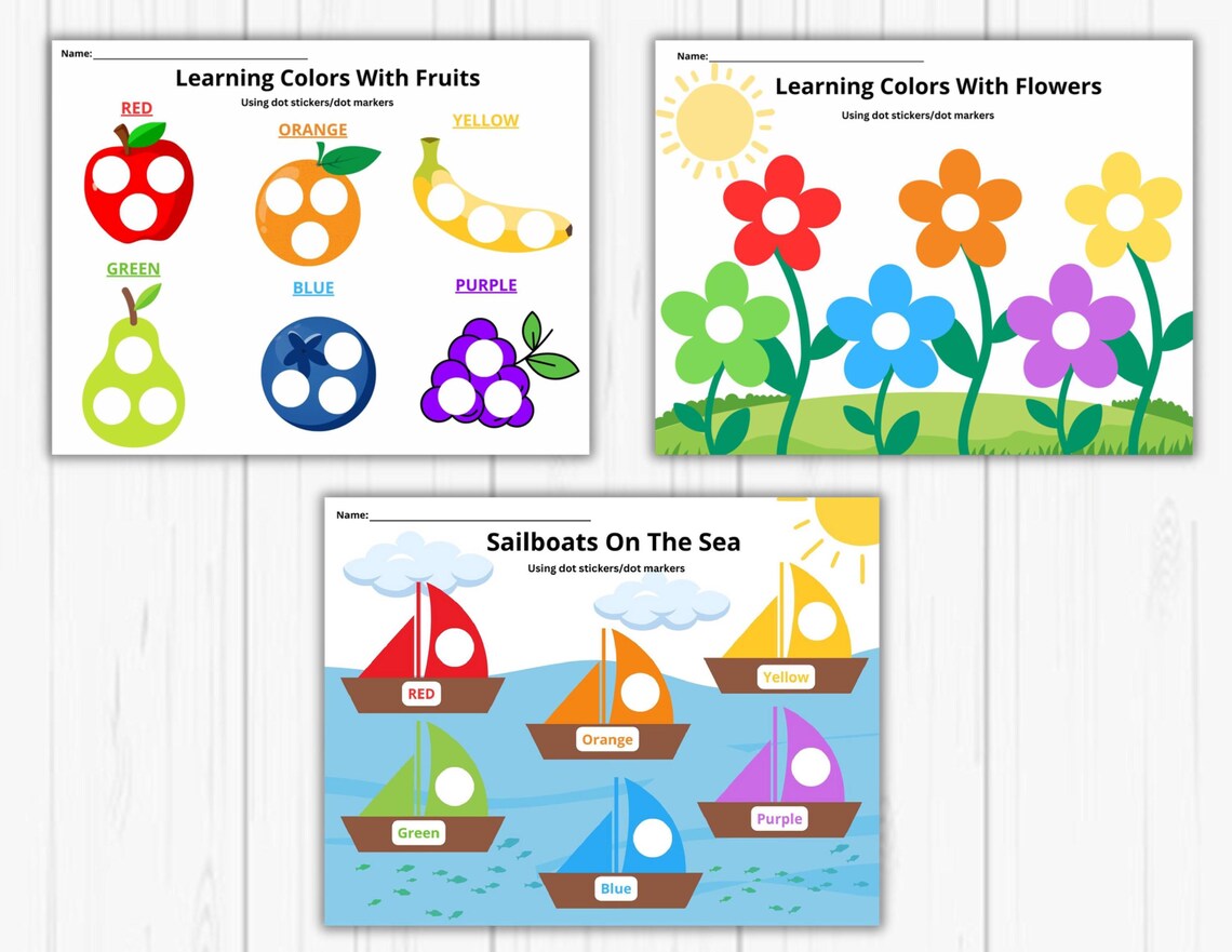 Color Recognition Worksheets, Dot Marker Activity, Dot-a-dot Worksheet ...