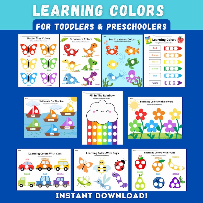 Color Recognition Worksheets, Dot Marker Activity, Dot-a-dot Worksheet ...