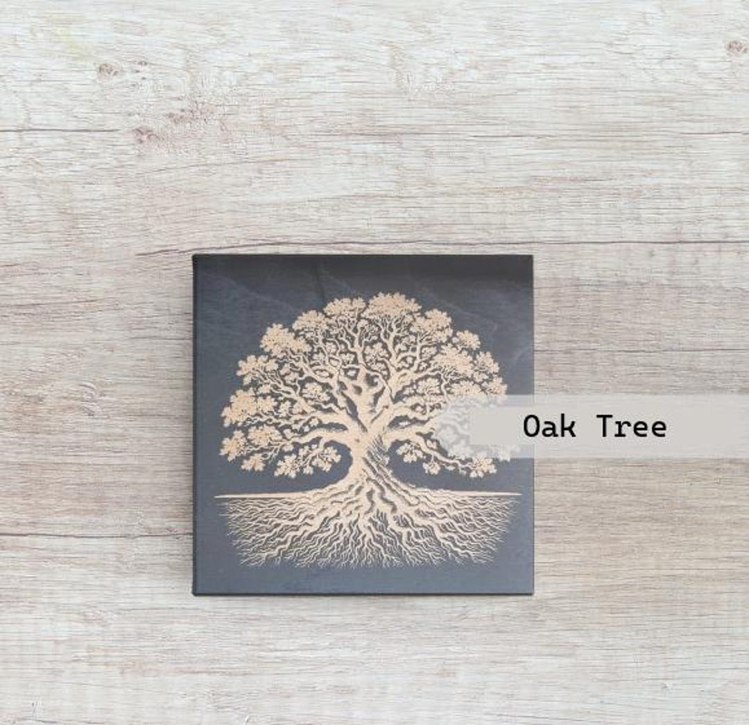 Oak Tree Wall Art With Roots – Large Wooden Tree Decor – Nature ...