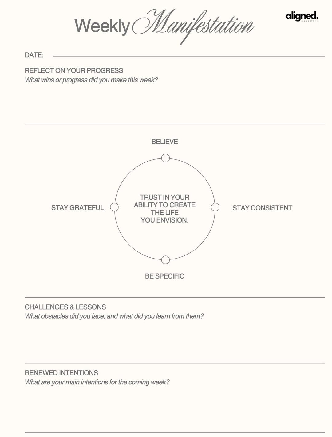 Manifesting Worksheets - Starter Pack - Etsy