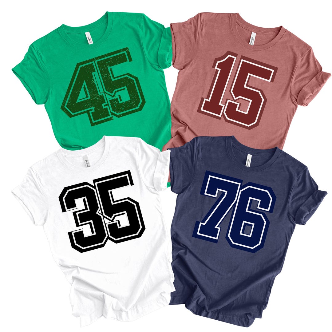 Custom Number Shirt: Vintage Style Jersey Tee, Team Fan Gift ...