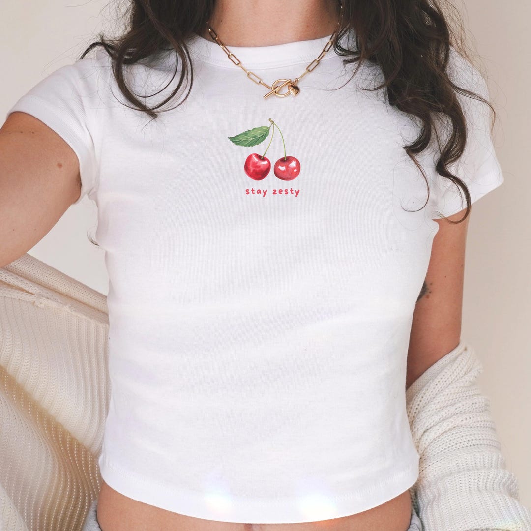 Cherry Crop Top, Y2K Crop Top, Cherry Shirt, Summer Shirt, Cherry Tee ...