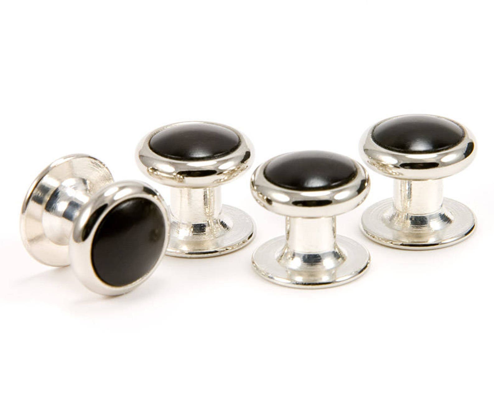 Wooden Tuxedo Studs Set Gift for Men Classic Black Ebony Wood - Etsy