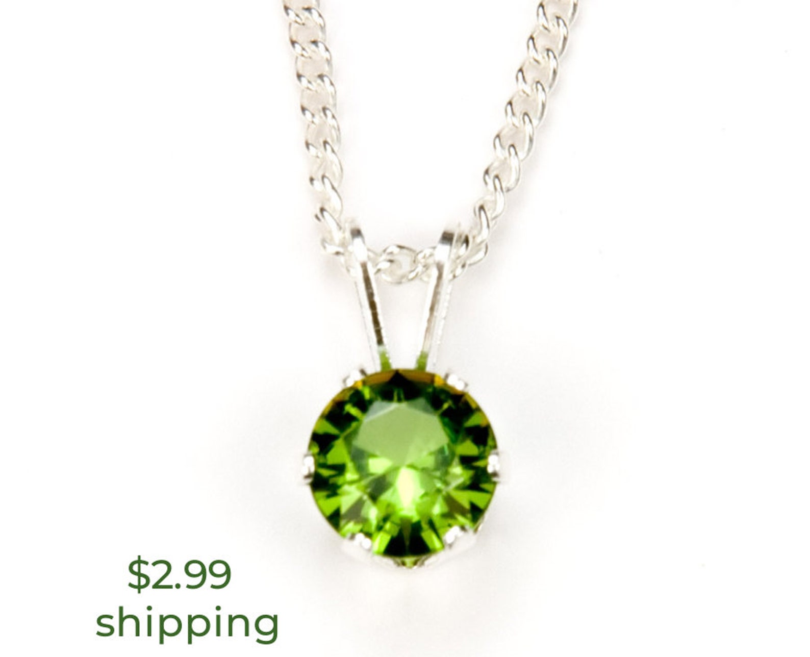 Peridot Birthstone Necklace Gift for Bridesmaids Sterling - Etsy