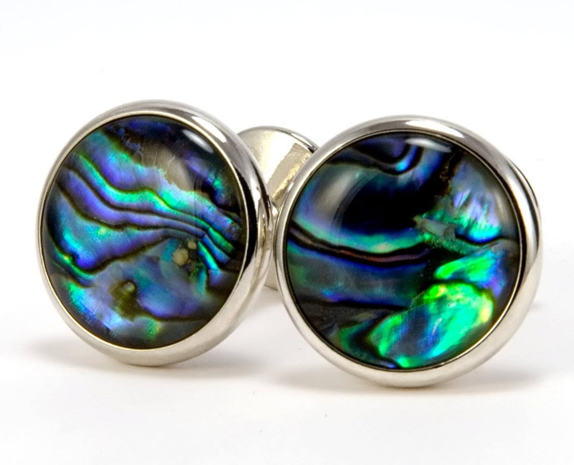 Paua Shell Cufflinks For Men Abalone Jewelry Anniversary Gift | Etsy