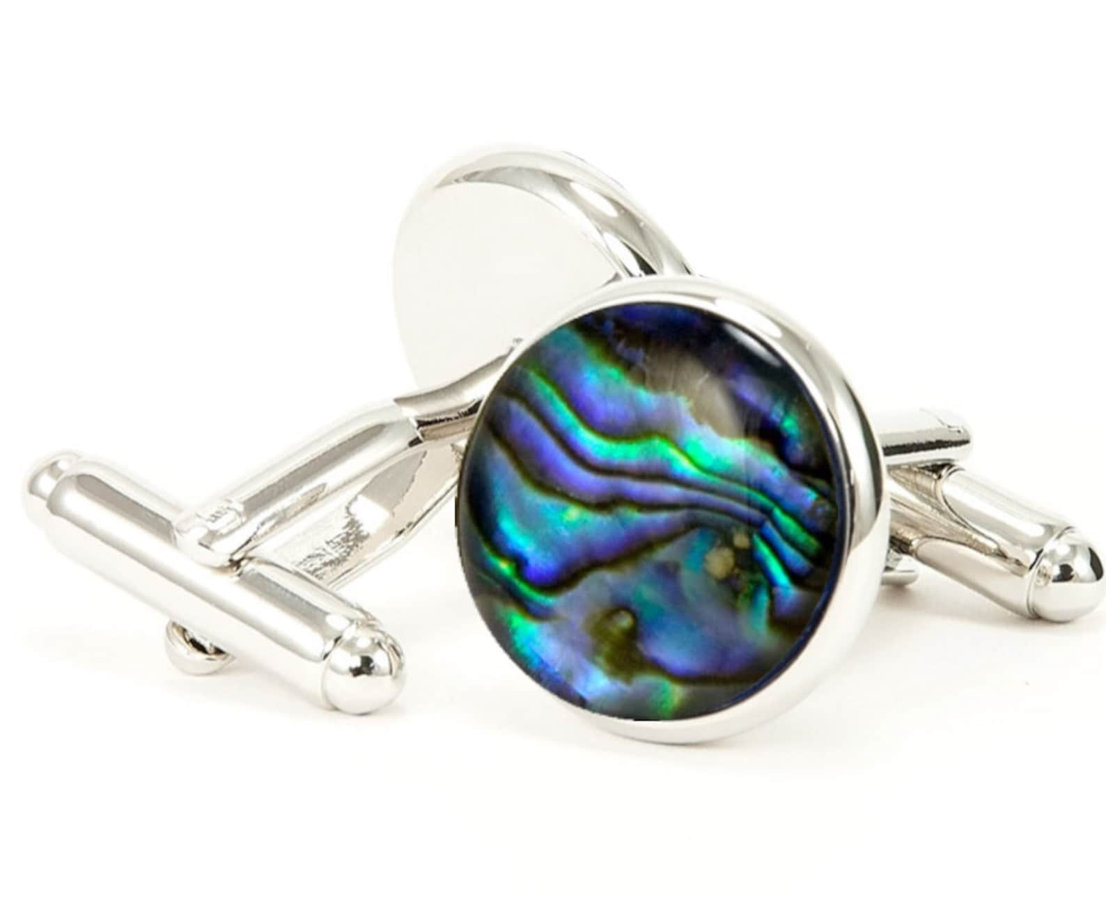 Paua Shell Cufflinks for Men Abalone Jewelry Anniversary Gift | Etsy