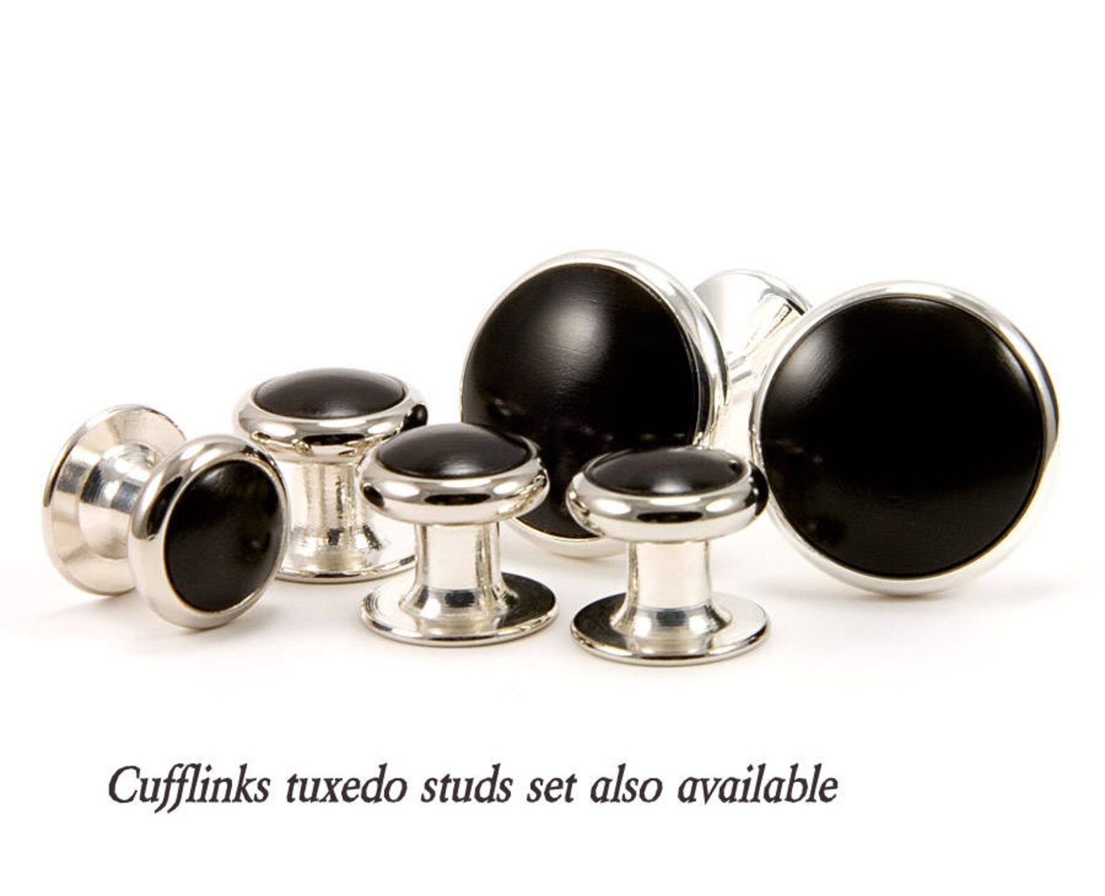 Wooden Tuxedo Studs Set Gift for Men Classic Black Ebony Wood | Etsy