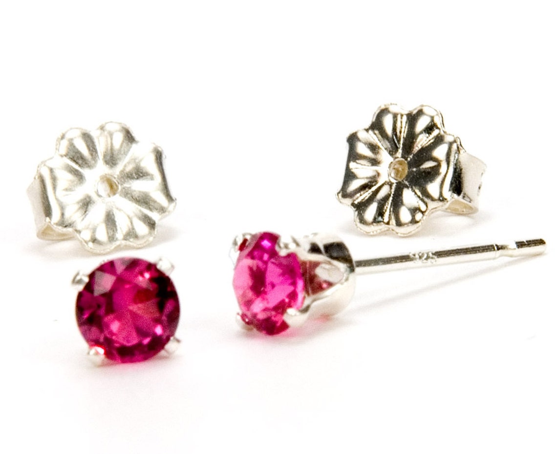 Ruby Stud Earrings with Matching Ruby Pendant Necklace Gift | Etsy