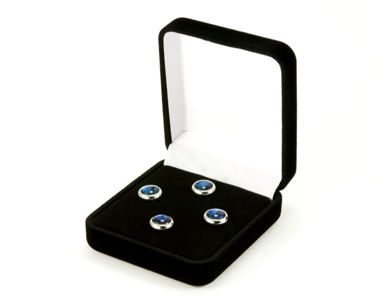 Blue Paua Tuxedo Studs Blue Shirt Studs Silver Tuxedo Studs | Etsy