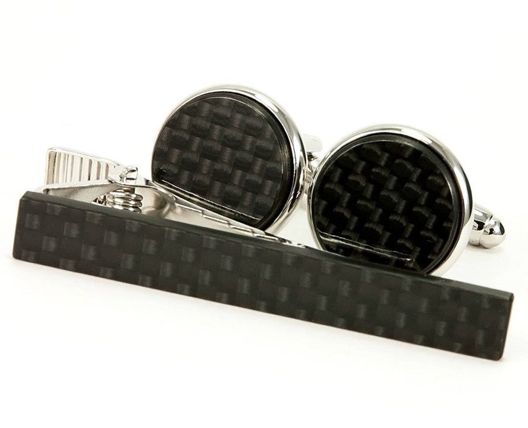 Carbon Fiber Cufflinks Carbon Fiber Cufflink Tie Clip Set - Etsy