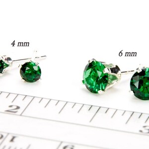 Emerald Earrings May Birthstone Stud Earrings / Sterling | Etsy