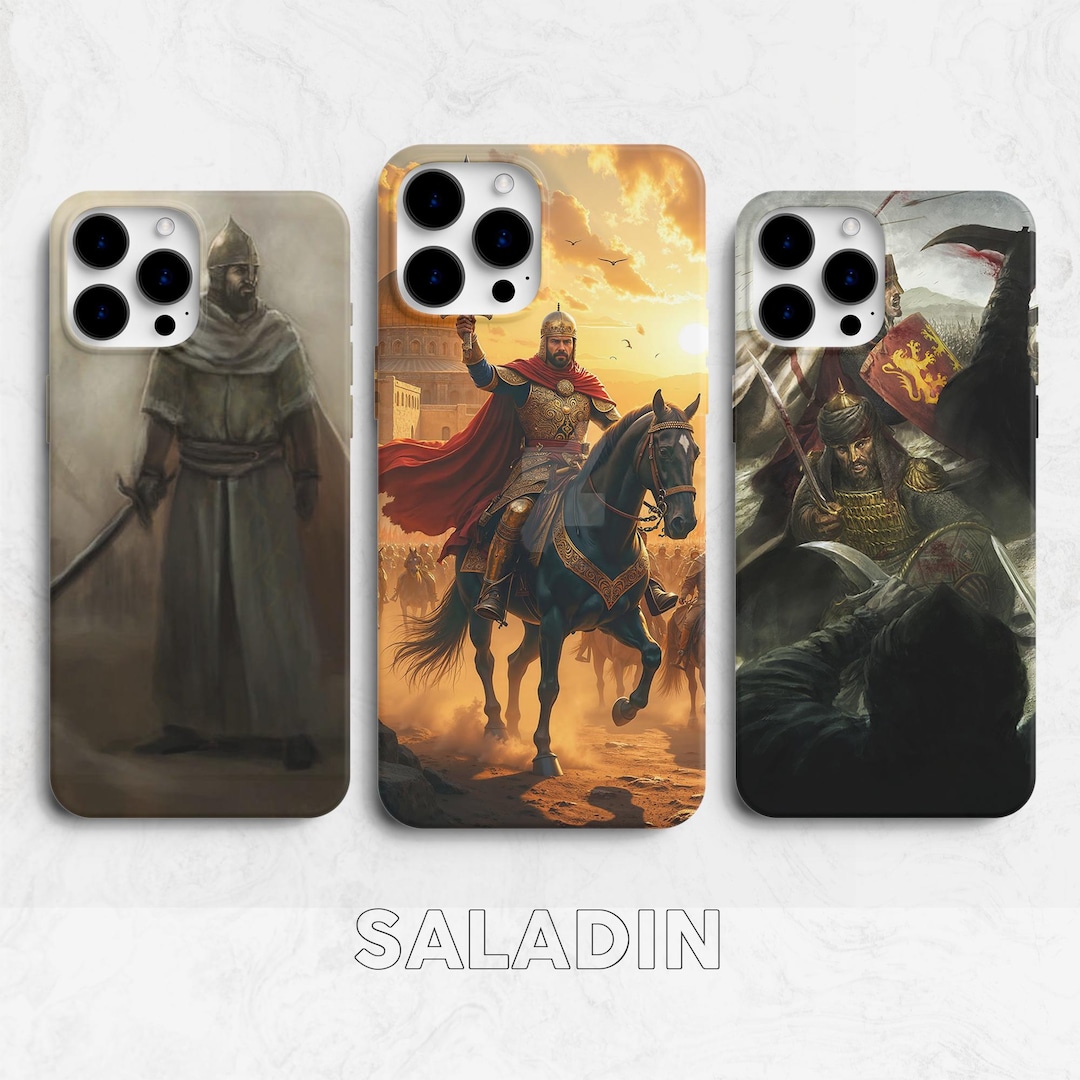 Medieval Warrior Saladin Phone Case, Islamic History Inspired Art Print ...