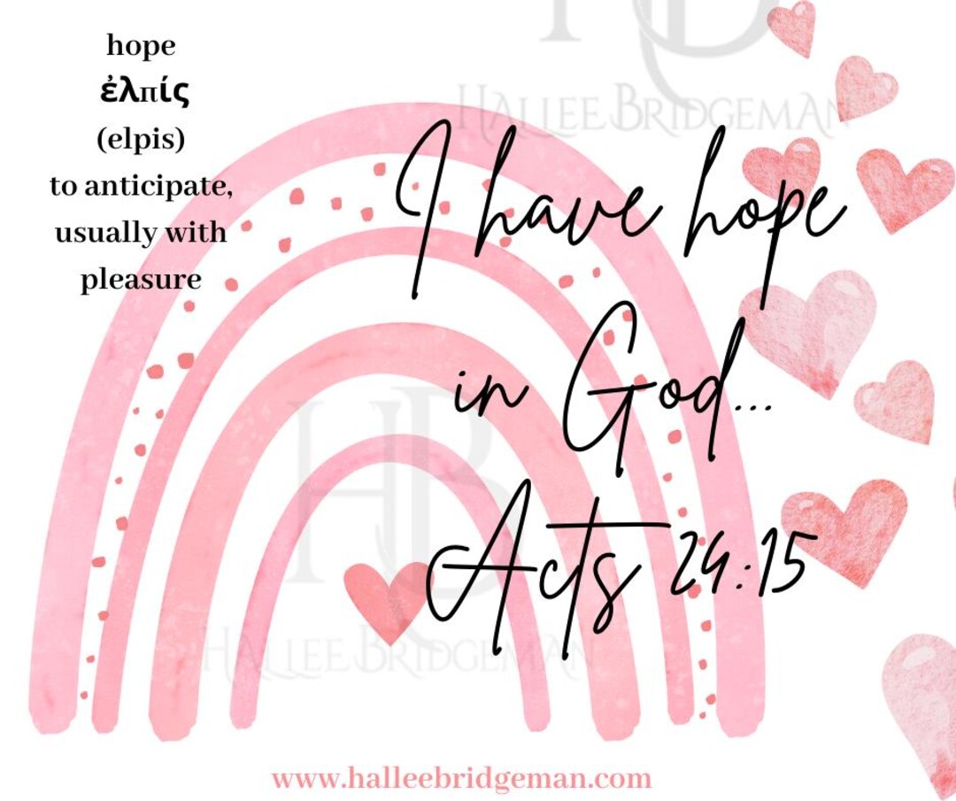 Instant Download: Hope Bible Verse Print - Acts 24-15 Inspirational ...